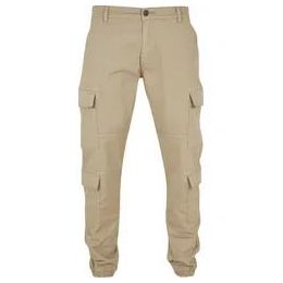 Stoffhose Urban Classics "Urban Classics Herren Double Cargo Twill Jogging Pants", Herren, Gr. 32, Normalgr&ouml;&szlig;en, warmsand, 98% Baumwolle, 2% Polyester, unifarben, slim fit, Hosen Stoffhose