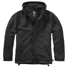 Allwetterjacke BRANDIT "Brandit Herren Windbreaker Frontzip", Herren, Gr. XXL, schwarz, 100% Polyester, unifarben, normal, ohne Ausschnitt, Jacken