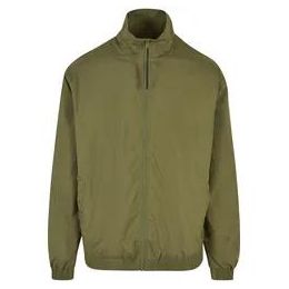 Trainingsjacke Urban Classics "Urban Classics Herren Wide Track Jacket", Herren, Gr. M, olive, 100% Polyester, unifarben, loose fit, amerikanischer Ausschnitt, Jacken Trainingsjacke