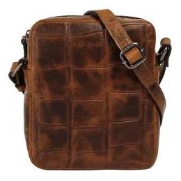 Abendtasche Bugatti "NEVIO", Damen, Gr. B/H/T: 17cm x 19cm x 5cm onesize, braun (cognac), Leder, leicht gl&auml;nzend, unifarben, Taschen Abendtasche, echt Leder