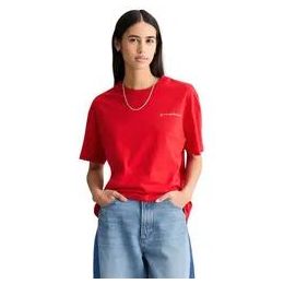 Marc O'Polo T-Shirt MARC O'POLO DENIM "mit R&uuml;ckenprint", Damen, Gr. XL, carmine rot, Obermaterial: 100% Baumwolle, unifarben, Basic, relaxed fit, Rundhals, normaler Saum, Shirts T-Shirt