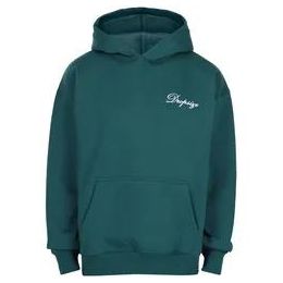 Kapuzenpullover DROPSIZE "Dropsize HEAVY OVERSIZE MEMBERS CLUB HOODIE", Herren, Gr. L, gr&uuml;n, 70% Baumwolle, 30% Polyester, mehrfarbig, oversize, ohne Ausschnitt, Pullover Kapuzenpullover