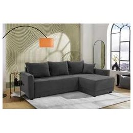 Jockenh&ouml;fer Ecksofa JOCKENH&Ouml;FER GRUPPE "Venezia, inklusive Bettfunktion und Bettkasten", grau, B:234cm T:154cm, Korpus: 100% Polyester;Kissen: 100% Polyester, Sofas, Ecksofa, Ottomane links oder rechts montierbar, inkl. R&uuml;cken- und Zierkissen