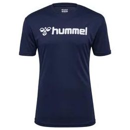 Trainingsshirt Hummel "HMLLOGO JERSEY S/S", Herren, Gr. M (48/50), marine, Obermaterial: 100% Polyester, normal normal, Rundhals, Shirts, normale Passform, kurze &Auml;rmel, atmungsaktives Material