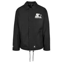Allwetterjacke STARTER Black Label "Starter Black Label Herren Starter Coach Jacket", Herren, Gr. S, schwarz, 100% Polyester, unifarben, loose fit, amerikanischer Ausschnitt, Jacken