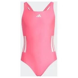 Badeanzug Adidas PERFORMANCE "3-STREIFEN C-BACK KIDS", M&auml;dchen, Gr. 170, N-Gr, lucid pink, wei&szlig;, Obermaterial: 78% Polyester, 22% Elasthan, Badeanz&uuml;ge Badeanzug