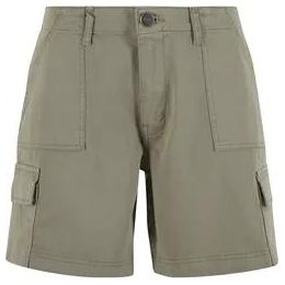 Cargoshorts Urban Classics "Urban Classics Ladies Cotton Cargo Shorts", Damen, Gr. 30, Normalgr&ouml;&szlig;en, paleolive, 98% Baumwolle, 2% Elasthan, unifarben, normal, Hosen