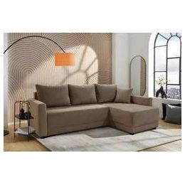 Jockenh&ouml;fer Ecksofa JOCKENH&Ouml;FER GRUPPE "Venezia, inklusive Bettfunktion und Bettkasten", taupe, B:234cm T:154cm, Korpus: 100% Polyester;Kissen: 100% Polyester, Sofas, Ecksofa, Ottomane links oder rechts montierbar, inkl. R&uuml;cken- und Zierkissen