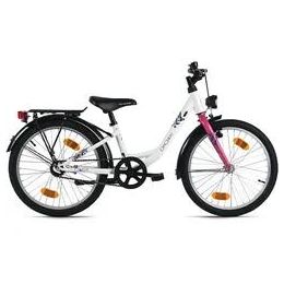 Kinderfahrrad Dacapo "20" Cindy Wei&szlig; 1 Gang RH 27 cm mit Beleuchtung - Ab 6 Jahre" Gr. 27, wei&szlig;, rosa, Fahrr&auml;der, Kinder, 27cm, 20 Zoll (50,80cm) hinten: 20 Zoll (50,80cm)