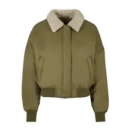Winterjacke Urban Classics "Urban Classics Damen Ladies Pilot Bomber Jacket", Damen, Gr. XS, tiniolive, sand, 100% Polyamid, unifarben, oversize, amerikanischer Ausschnitt, Jacken Winterjacke