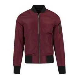 Allwetterjacke Urban Classics "Urban Classics Herren 2-Tone Bomber Jacket", Herren, Gr. M, burgundy, schwarz, 100% Polyester, mehrfarbig, normal, amerikanischer Ausschnitt, Jacken