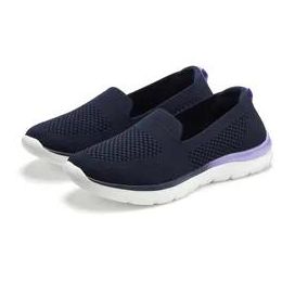 Slipper Lascana "Halbschuh, Sneaker, Slip-On-Sneaker", Herren, Gr. 37, marine, mehrfarbig, Obermaterial: 100% Textilmaterial. Decksohle: 100% Textilmaterial. Futter: 100% Textilmaterial. Laufsohle: 100% Synthetik, Strukturmuster, unifarben, Basic, Schuhe Slipper, aus bequemen Textil-Material zum Reinschl&uuml;pfen VEGAN
