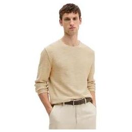 Marc O'Polo Rundhalspullover MARC O'POLO "aus Bio-Baumwolle und Leinen", Herren, Gr. M, light oat, Obermaterial: 87% Baumwolle, 13% Leinen, gestreift, Rundhals, Pullover Rundhalspullover