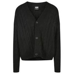 Strickjacke Urban Classics "Urban Classics Herren Boxy Cardigan", Herren, Gr. 4XL, schwarz, 100% Polyacryl, unifarben, oversize, V-Ausschnitt, Strickjacken Strickjacke
