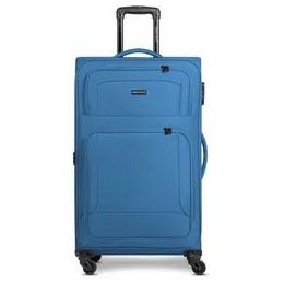 Trolley SMARTBOX "Edition 04 4 Rollen Trolley 78 cm mit Dehnfalte", Gr. 100 l, blau, Polyester, Koffer