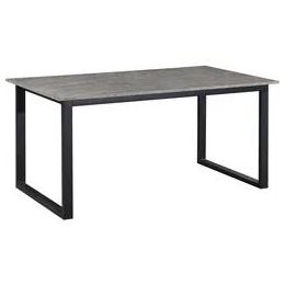 Esstisch OTTO HOME "Barcell", zement, optik, schwarz, B:160cm H:75cm T:90cm, Tische, Esstisch, schwarzes Metallgestell, Plattenvarianten w&auml;hlbar, sowie Gr&ouml;&szlig;en