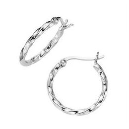 Paar Creolen Firetti "Schmuck Geschenk Silber 925 Ohrschmuck Ohrringe gekordelt strukturiert", silberfarben, Ohrringe, Damen, 20mm, Silber 925 (Sterlingsilber)