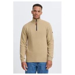 Troyer Blend "BHFintos", Herren, Gr. M, crockery, Feinstrick, 70% Baumwolle (Recycled), 30% Polyester (Recycled), unifarben, normal normal, hoch geschlossener Ausschnitt, Pullover Troyer, Stilvoller Troyer mit Rei&szlig;verschluss