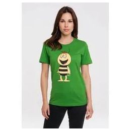 T-Shirt logoshirt "Die Biene Maja - Willi", Damen, Gr. XL, gr&uuml;n, 100% Baumwolle, unifarben, normal, Rundhals, Shirts T-Shirt, mit coolem Print