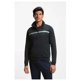 Sweatjacke BOSS "Authentic", Herren, Gr. L, dunkelblau 403, Sweatware, Obermaterial: 100% Baumwolle, unifarben, regular fit normal, B&uuml;ndchen, Sweatjacken Sweatjacke, mit Streifen und Logo, regular fit