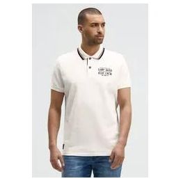 Poloshirt CAMP DAVID, Herren, Gr. 4XL, wei&szlig;, Piqu&eacute;, Material: 100% Baumwolle, bedruckt, bestickt, regular fit normal, hoch geschlossener Ausschnitt, eingesetzt Rippb&uuml;ndchen, Shirts, aus Baumwolle