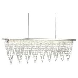 Searchlight H&auml;ngeleuchte "Drape LED Bar Pendant - Chrome Metal & Clear Crystal", chrom und klar, 1, H: 24cm, 1 Stk., Leuchten, H&auml;ngeleuchte