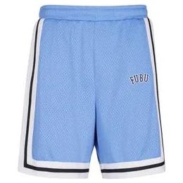 Shorts Fubu "Fubu Herren FM242-006-1 Fubu College Mesh Shorts", Herren, Gr. S, US-Gr&ouml;&szlig;en, light blau, wei&szlig;, 100% Polyester, normal, Hosen Shorts