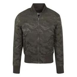 Bomberjacke Urban Classics "Urban Classics Herren Tonal Camo Bomber Jacket", Herren, Gr. M, schwarzolive, 68% Polyamid, 32% Polyester, mehrfarbig, normal, Rundhals, Jacken Bomberjacke