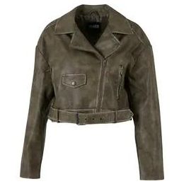 Allwetterjacke Urban Classics "Urban Classics Ladies Vintage Jacket", Damen, Gr. L, olive, 100% Polyester, unifarben, normal, amerikanischer Ausschnitt, Jacken