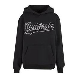 Kapuzenpullover MISS TEE "Miss Tee California Ladies Fluffy Hoody", Damen, Gr. XS, schwarz, 70% Baumwolle, 30% Polyester, mehrfarbig, loose fit, ohne Ausschnitt, Pullover Kapuzenpullover