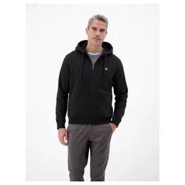 Sweatjacke Lerros "Hoodie Sweat-Jacke", Herren, Gr. XL, schwarz, 50% Baumwolle, 50% Polyester, Sweatjacken Sweatjacke, Kapuzensweatjacke mit Tunnelzug und seitlichen Rei&szlig;verschlusstaschen