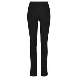 Leggings Urban Classics "Urban Classics Damen Ladies High Waist Side Slit Leggings", Damen, Gr. 5XL, US-Gr&ouml;&szlig;en, schwarz, 95% Baumwolle, 5% Elasthan, unifarben, skinny fit, Hosen Leggings