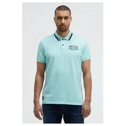 Poloshirt CAMP DAVID, Damen, Gr. L, blau, Piqu&eacute;, Material: 100% Baumwolle, bedruckt, bestickt, regular fit normal, hoch geschlossener Ausschnitt, eingesetzt Rippb&uuml;ndchen, Shirts, aus Baumwolle