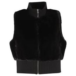 Steppweste Urban Classics "Urban Classics Ladies Cropped Faux Fur Vest", Damen, Gr. M, schwarz, 100% Polyester, Westen Steppweste