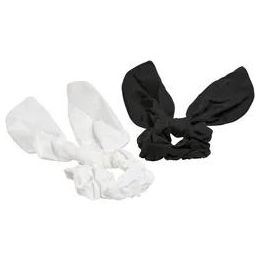 Schmuckset Urban Classics "Urban Classics Unisex Scrunchies With XXL Bow 2-Pack", Damen, Gr. onesize, schwarz, wei&szlig;, Baumwolle, unifarben, Schmuck_Sets Schmuckset