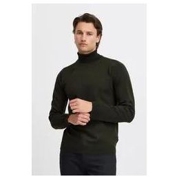 Strickpullover Blend "BHBruton V-neck", Herren, Gr. L, forest night, Feinstrick, 100% Polyester, meliert, Basic, regular fit normal, ohne Ausschnitt, eingesetzt, Pullover Strickpullover, Stilvoller Strickpullover mit Rollkragen