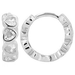Adelia&acute;s Paar Ohrh&auml;nger ADELIA ́S "Damen Ohrringe &ndash; Herz aus 925 Silber mit Zirkonia", Damen, Gr. Damen, Silber 925 (Sterlingsilber), silber, Ohrringe, Sch&ouml;ne Geschenkidee zum Weihnachten