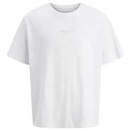 Jack & Jones T-Shirt JACK & JONES JUNIOR "JJKENJI TEE SS CREW NECK JNR", Jungen, Gr. 176, wei&szlig;, Single Jersey, Obermaterial: 100% Baumwolle, unifarben, relaxed fit normal, Rundhals, Shirts T-Shirt