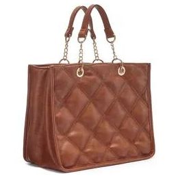 Handtasche Vivance "Henkeltasche", Damen, Gr. B/H/T: 32cm x 25cm x 11cm, camelfarben, Lederimitat, unifarben, Taschen Handtasche, mit Steppung, Schultertasche, Minibag VEGAN