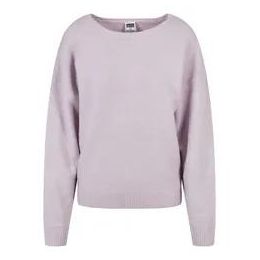 Sweater Urban Classics "Urban Classics Damen Ladies Chunky Fluffy Sweater", Damen, Gr. S, softlila, 73% Polyacryl, 27% Polyester, unifarben, Rundhals, Sweatshirts Sweater