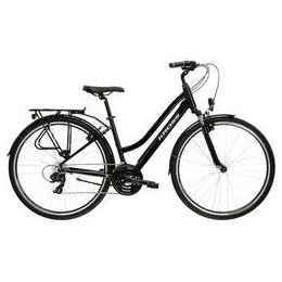 Trekkingrad KROSS "Damen-Trekkingrad 28" Trans 1.0 Schwarz 21 G&auml;nge" Gr. 43, schwarz, schwarz, Fahrr&auml;der, Damen, 43cm, 28 Zoll (71,12cm) hinten: 28 Zoll (71,12cm)