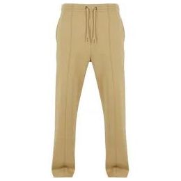 Stoffhose Urban Classics "Urban Classics Fluffy Pintuck Trackpants", Herren, Gr. M, US-Gr&ouml;&szlig;en, unionbeige, 61% Viskose, 34% Polyimid, 5% Elasthan, normal, Hosen Stoffhose