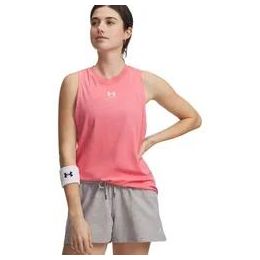 Trainingstop Under Armour "UA RIVAL MUSCLE TANK", Damen, Gr. L, bittersweet pink,, wei&szlig;, Obermaterial: 57% Baumwolle, 38% Polyester, 5% Elasthan, Rundhals, gerader Abschluss, Tops, &auml;rmelloses Design, f&uuml;r sportliche Aktivit&auml;ten und Freizeit