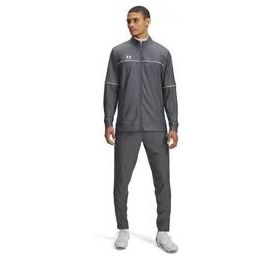 Trainingsanzug Under Armour "UA M CHALLENGER TRACKSUIT", Herren, Gr. L, castlerock,, wei&szlig;, Obermaterial: 100% Polyester, Sportanz&uuml;ge Trainingsanzug, f&uuml;r Sport und Freizeit, leichtes Material, sportlicher Stil