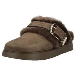 Hausschuh Steve Madden "Steve Madden Hausschuhe Veloursleder", Damen, Gr. 41, braun, Veloursleder, Schuhe Hausschuh