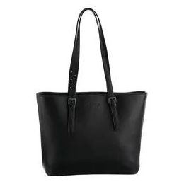 Shopper ANISTON ACCESSOIRES "Big Smith Black", Damen, Gr. B/H/T: 45cm x 30cm x 13cm, schwarz, Polyurethan (PU), unifarben, Taschen Shopper, Handtasche Tragetasche
