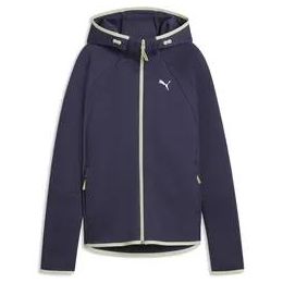 Sweatjacke Puma "EvoStripe Kapuzenjacke Damen", Damen, Gr. L, deep plum lila, Obermaterial: 77% Baumwolle, 23% Polyester. Taschenfutter: 100% Baumwolle. Einsatz: 19% Polyester, 81% Baumwolle, Sweatjacken Sweatjacke