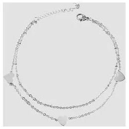 Adelia&acute;s Armband ADELIA ́S "Damen Armband &ndash; Herz aus Edelstahl 24 cm", silber, Armb&auml;nder, Damen, 24cm, Edelstahl, Armband, Perfekt als Geschenk zum Jubil&auml;um