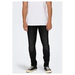 Only & Sons Regular-fit-Jeans ONLY & SONS "ONSWEFT REG 7900 EY BOX JEANS NOOS", Herren, Gr. 29, L&auml;nge 30, schwarz denim, Denim/Jeans, Obermaterial: 50% Baumwolle, 30% Polyester, 18% Viskose, 2% Elasthan, Abriebeffekte, regular fit lang, Jeans, Baumwollmischung, regular fit