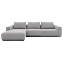 Ecksofa Musterring "JustB PM200, mit Holzrahmen in schwarz", light grau, B:316cm H:78cm T:166cm, 94% Polyester, 6% Nylon, Sofas, Ecksofa, Anreihsofa rechts & Longchair links, mit Armlehnen, inkl. R&uuml;ckenkissen